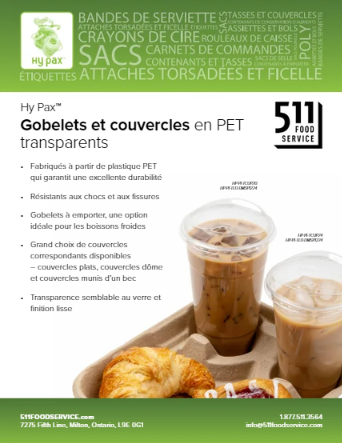 Hy Pax - Gobelets et couvercles en PET transparents – 511Foodservice