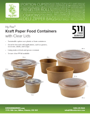 Hy Pax - Kraft Paper Food Containers with Clea... (Capacity ...
