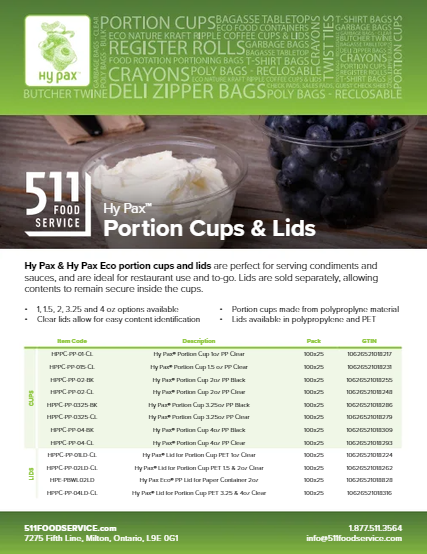 Hy Pax - Portion Cups – 511Foodservice