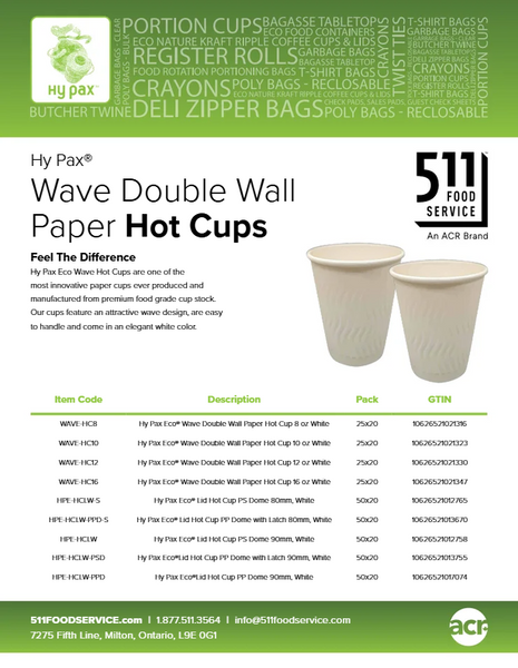 Hy Pax - Wave Double Wall Paper Hot Cups – 511Foodservice