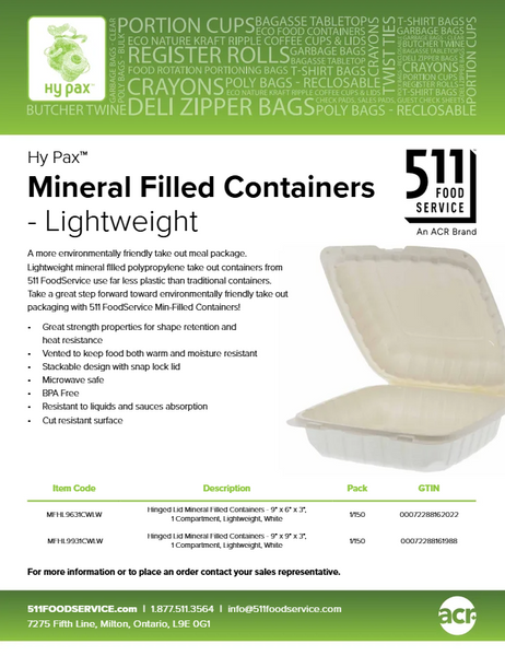 Hy Pax - Mineral Filled Containers - Lightweight – 511Foodservice