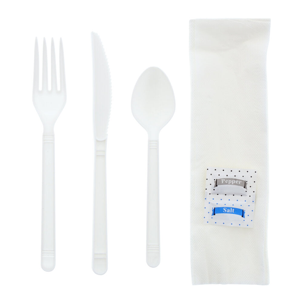 6 Piece Cutlery Kit, HW, White, F/S/K, Nap, S&P, Case 250 – 511Foodservice