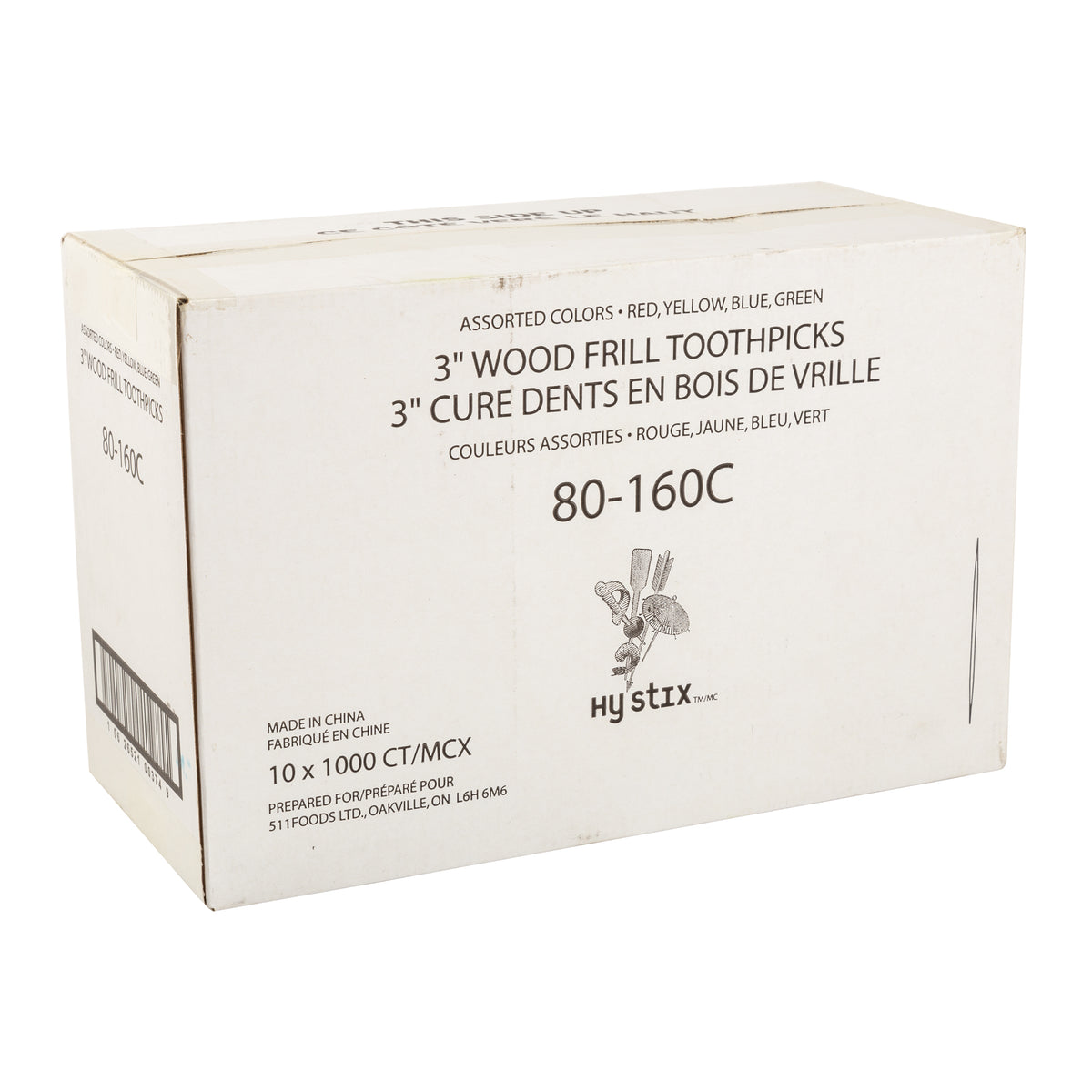 Toothpick Frill 3", Case 1000x10 – 511Foodservice