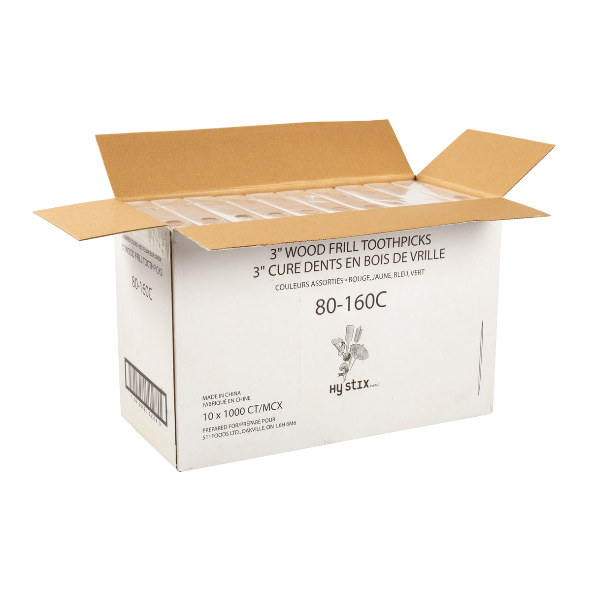Toothpick Frill 3", Case 1000x10 – 511Foodservice
