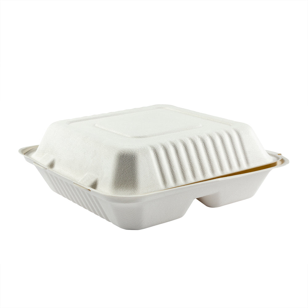 Clamshell 3 Compartment Natural Molded Fiber Large, Case 50x4 ...