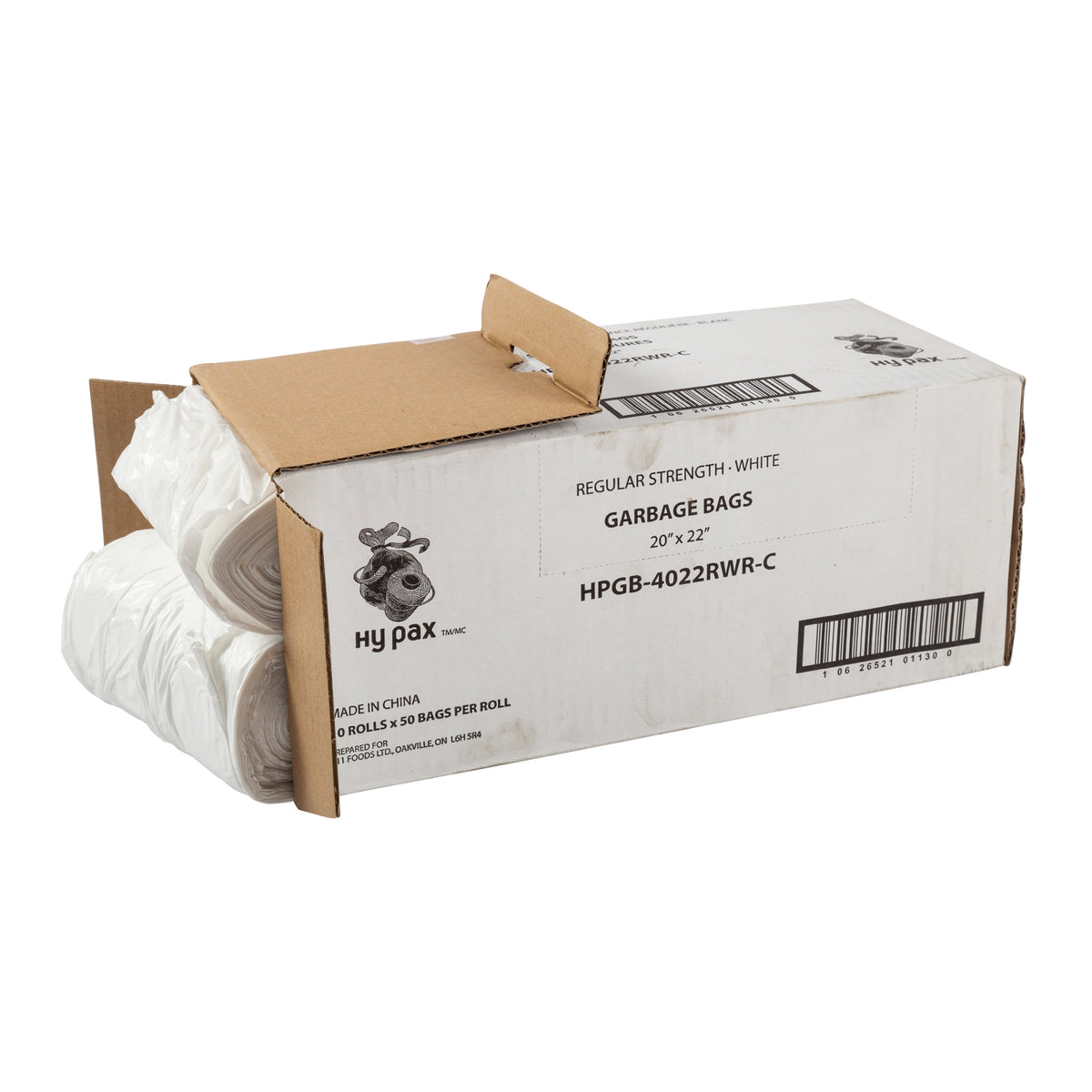 Garbage Bag 20x22 Regular White, Case 50x10 – 511Foodservice