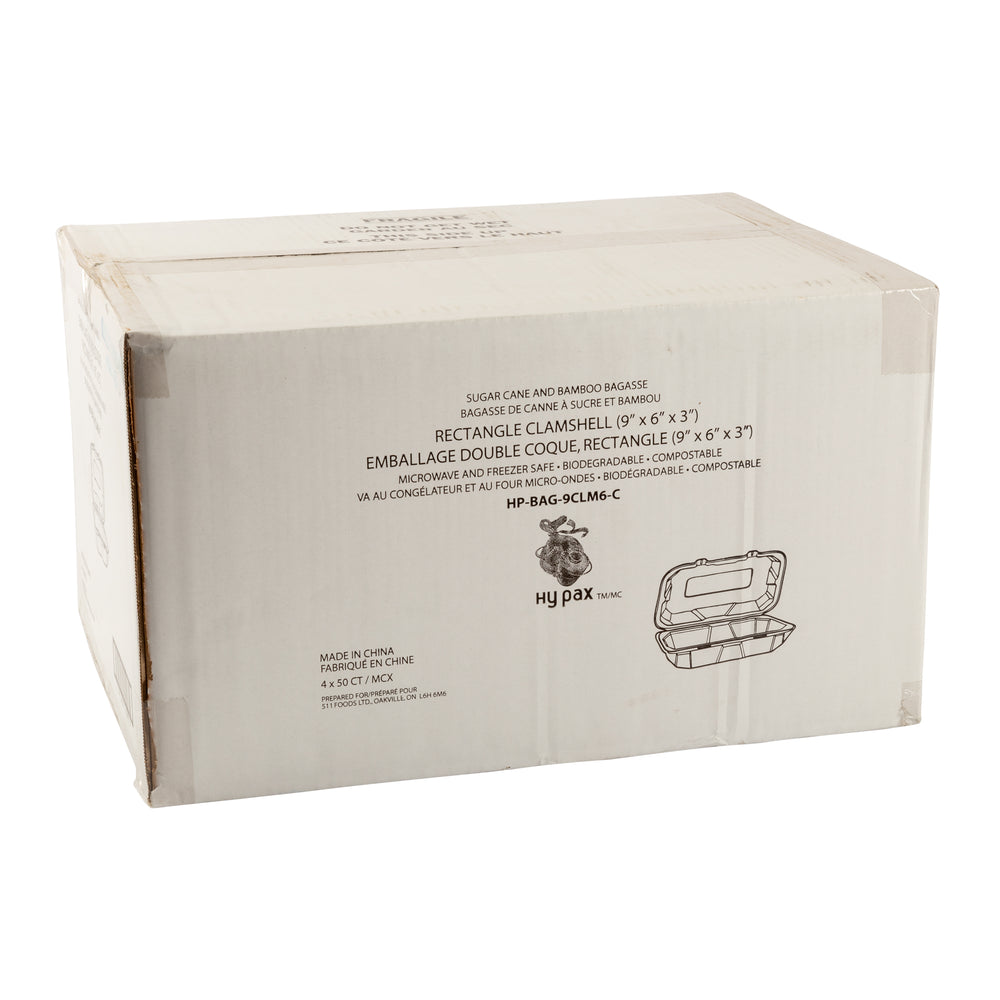 Clamshell Natural Molded Fiber Rectangle, Case 50x4 – ACR Canada