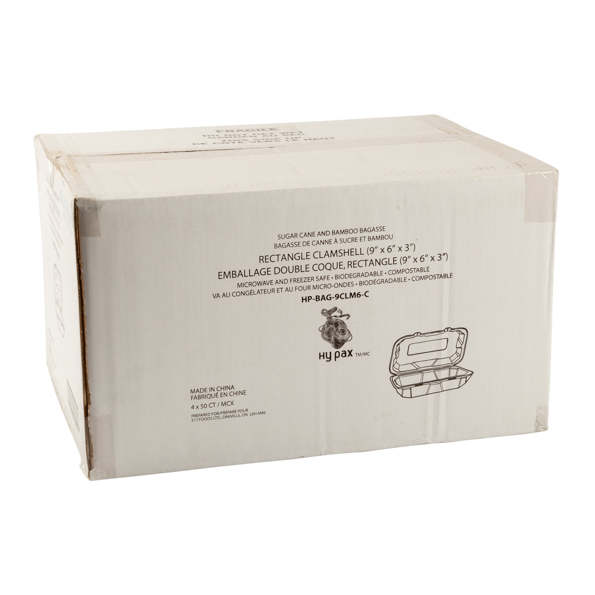 Clamshell Natural Molded Fiber Rectangle, Case 50x4 – 511Foodservice