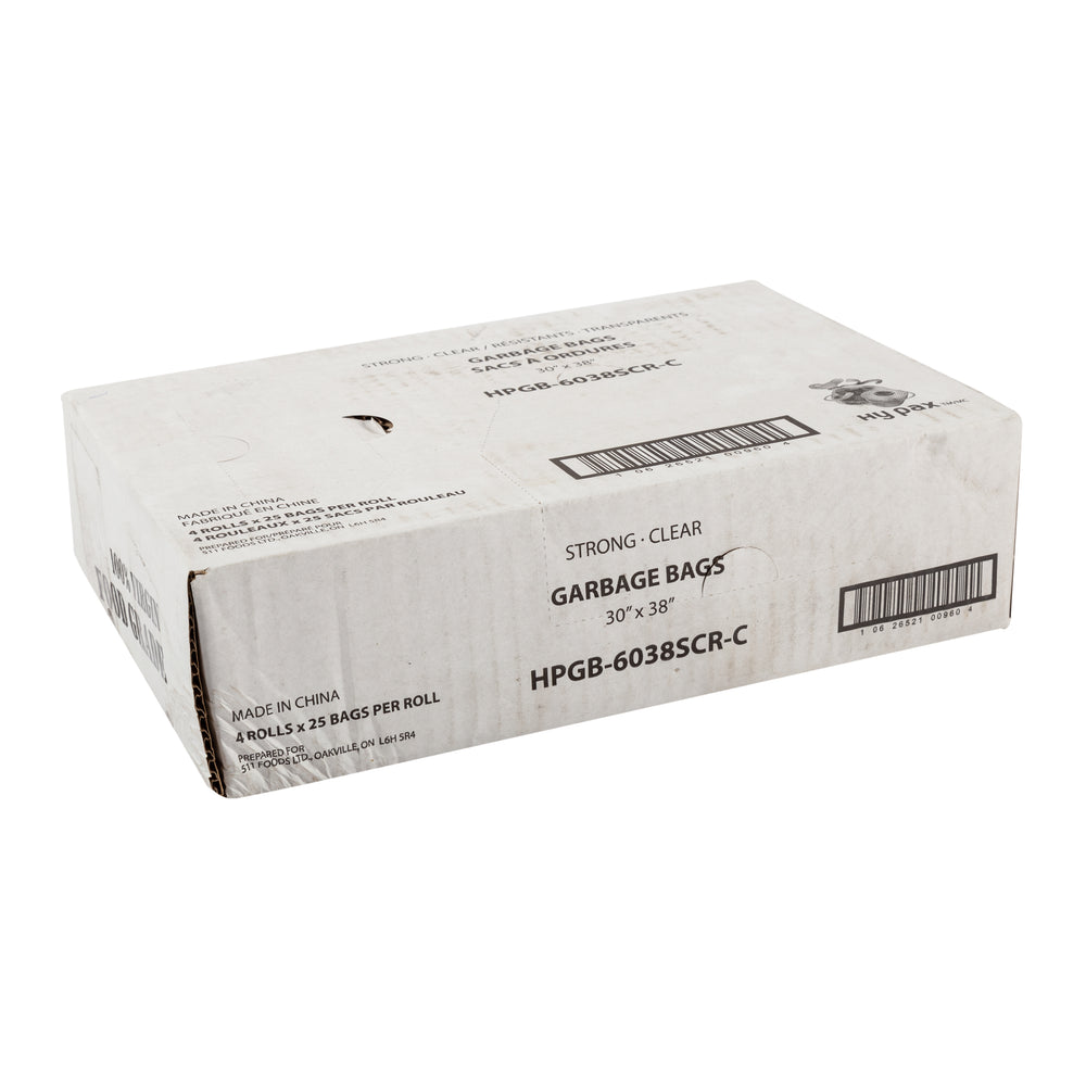 Garbage Bag 30x38 Strong Clear, Case 25x4 – 511Foodservice