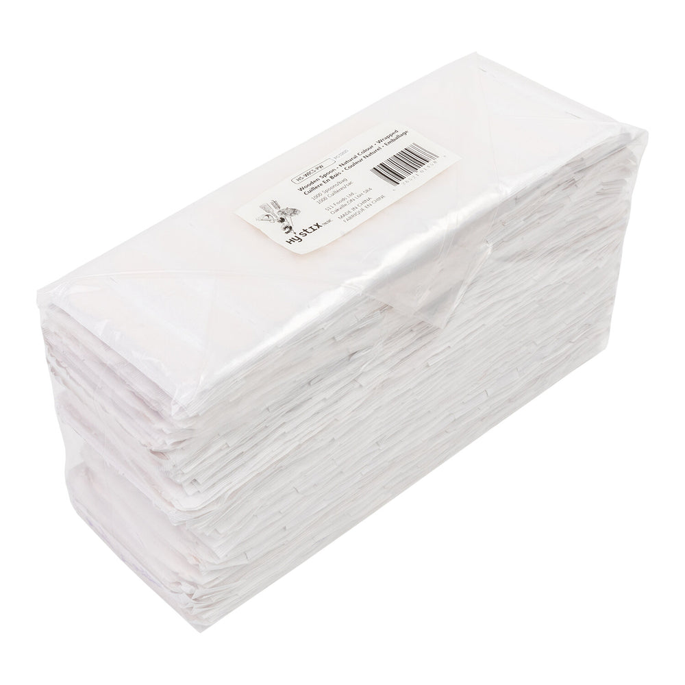 3.75" Birch Wood Spoons Paper Wrapped, Case 10x1000 – 511Foodservice