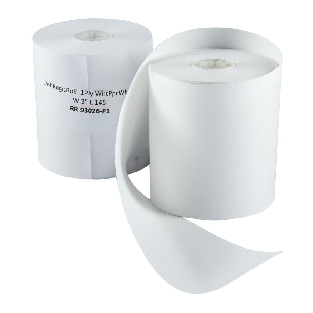 Register Roll 1 Ply 3"x145' White, Case 10x5 – 511Foodservice