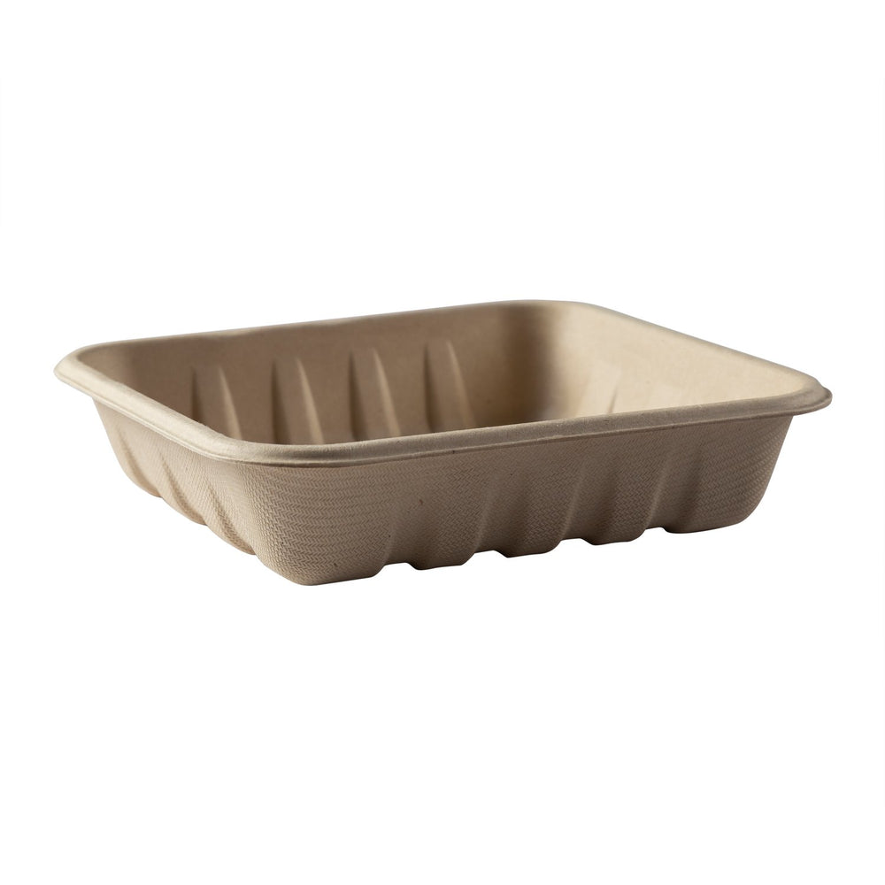 Tan Fiber Trays 6.1" x 5.7" x 1.5", 4/125 – 511Foodservice