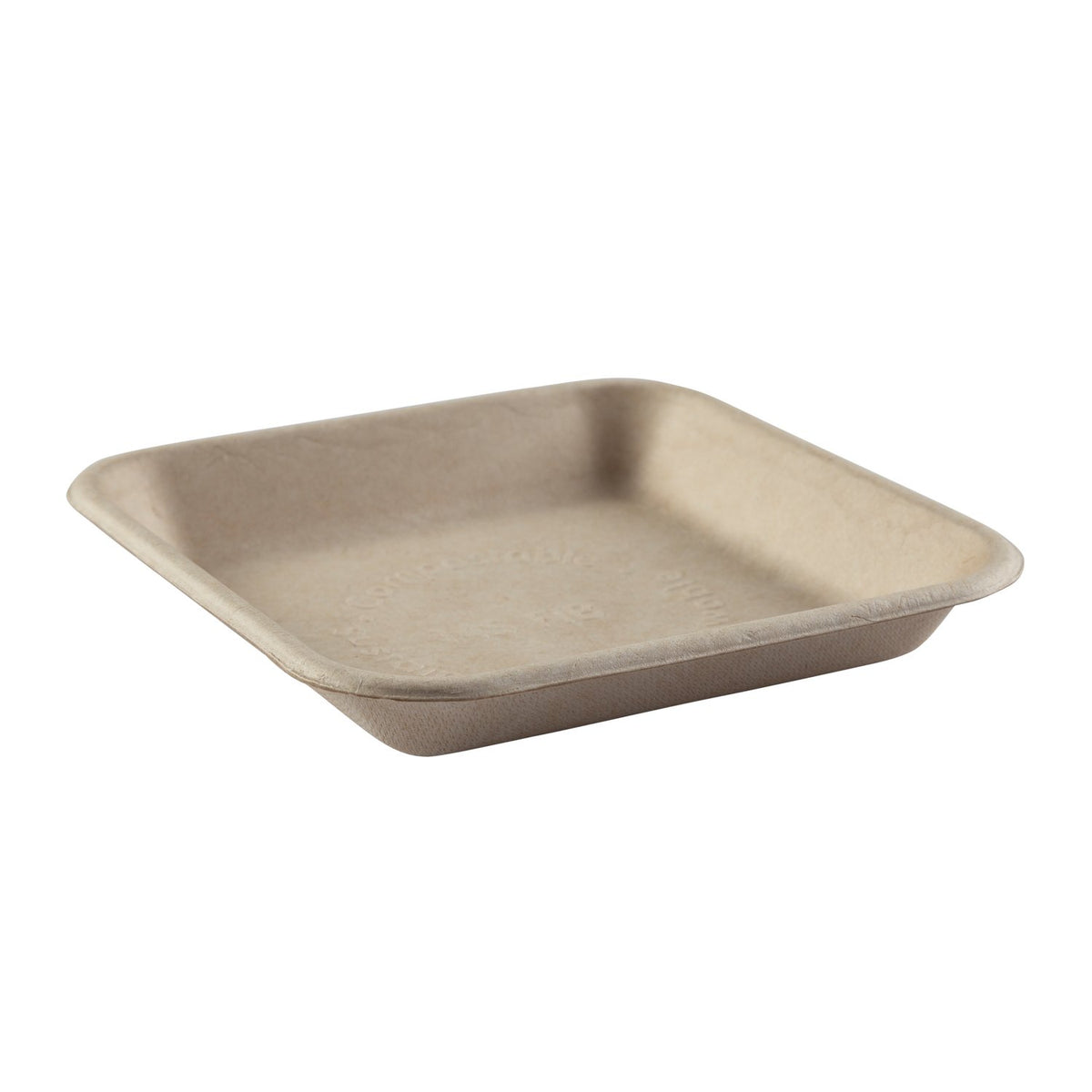 Tan Fiber Trays 6" x 6" x 0.875", 4/125 – 511Foodservice